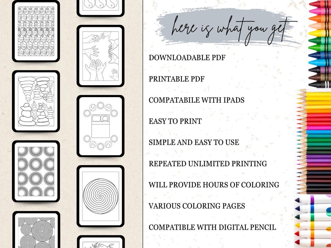 Geometric Coloring Pages Printable, Easy Patterns PDF, Fun Cute ...