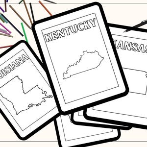 50 States Printable Worksheets, United States Coloring Pages, 50 States ...