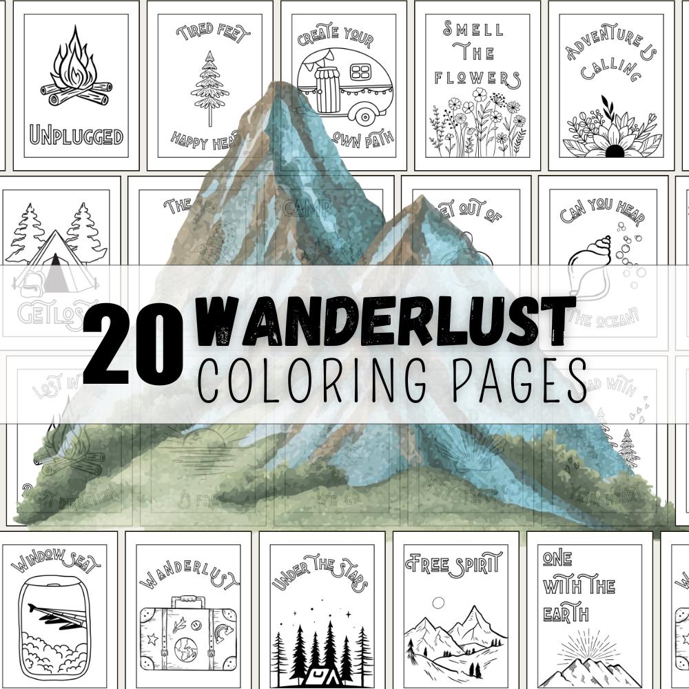Travel Coloring Book for Adults, Easy Fun Coloring Pages Printable ...