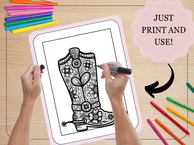 Horse Coloring Pages, Country Printable Sheets PDF, Western Nature ...