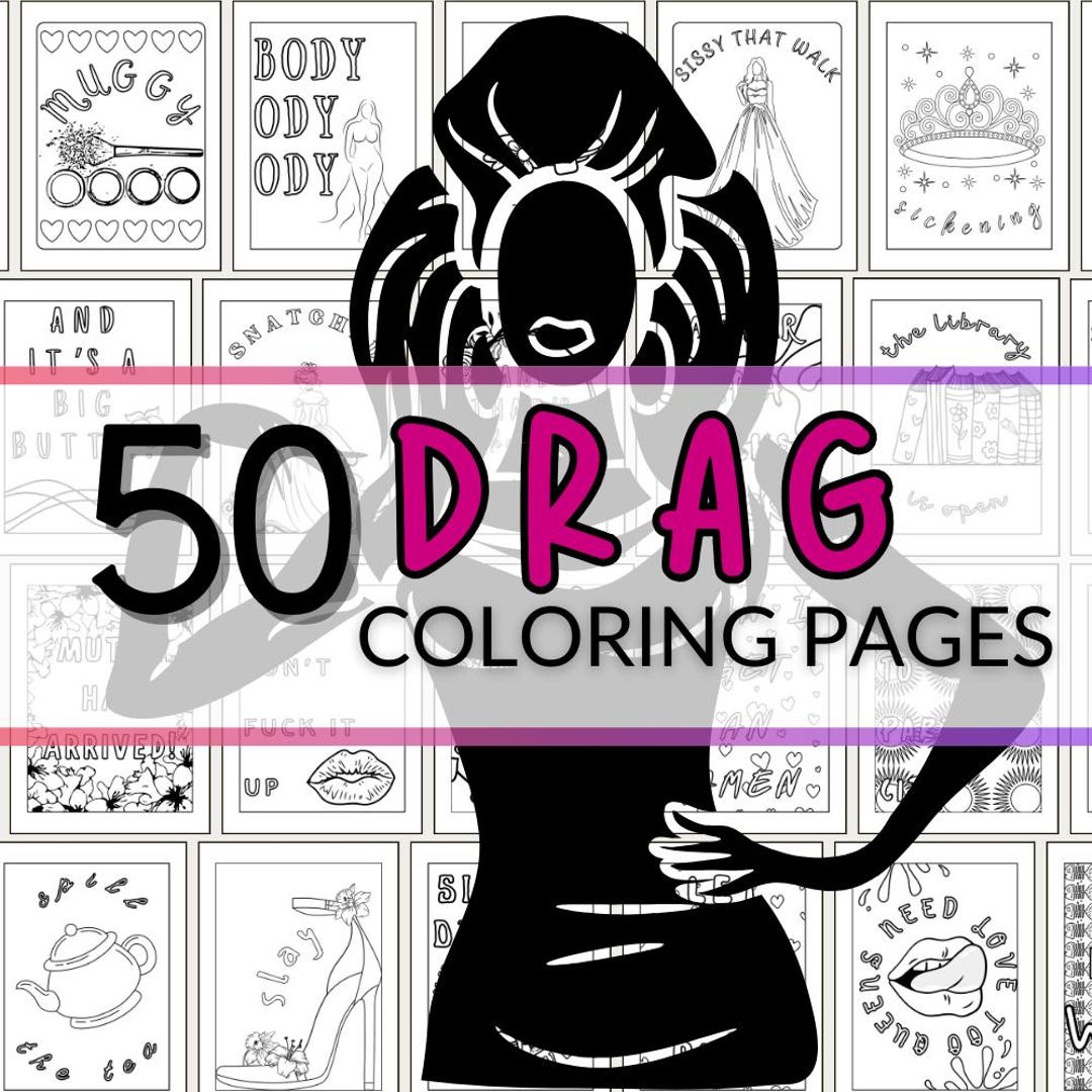 Drag Queen Coloring Pages for Adults, Drag Race LGBT Coloring Book ...