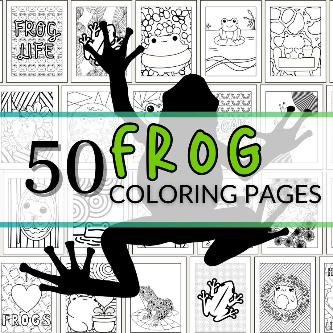 Frog Coloring Pages, Cute Amphibian Designs for Kids and Adults ...