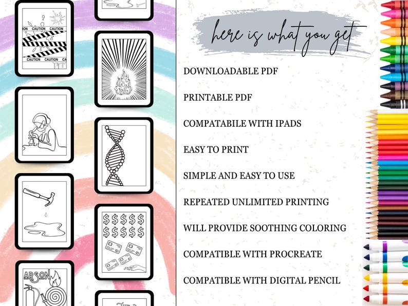 True Crime Coloring Book, Crime Lover Coloring Book, Crime TV Show ...