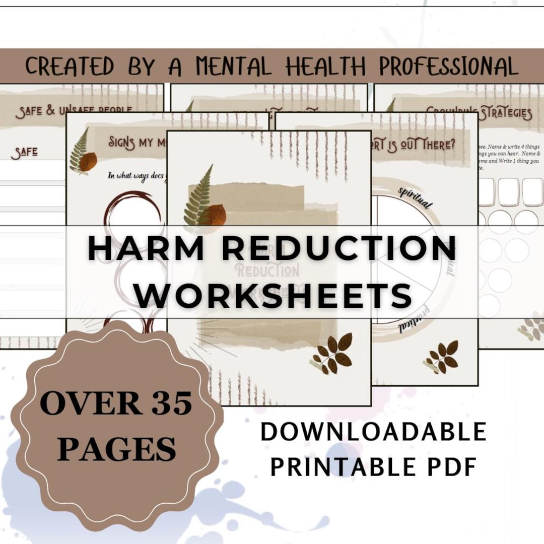 Harm Reduction Worksheets PDF, Harm Reduction Strategies, Harm ...