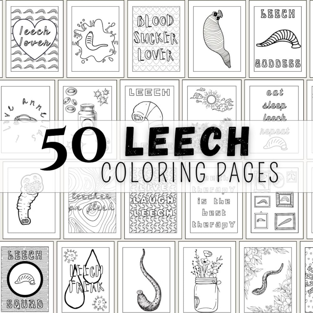 Leech Coloring Pages, Pet Leech Coloring Sheets Printable Digital PDF ...