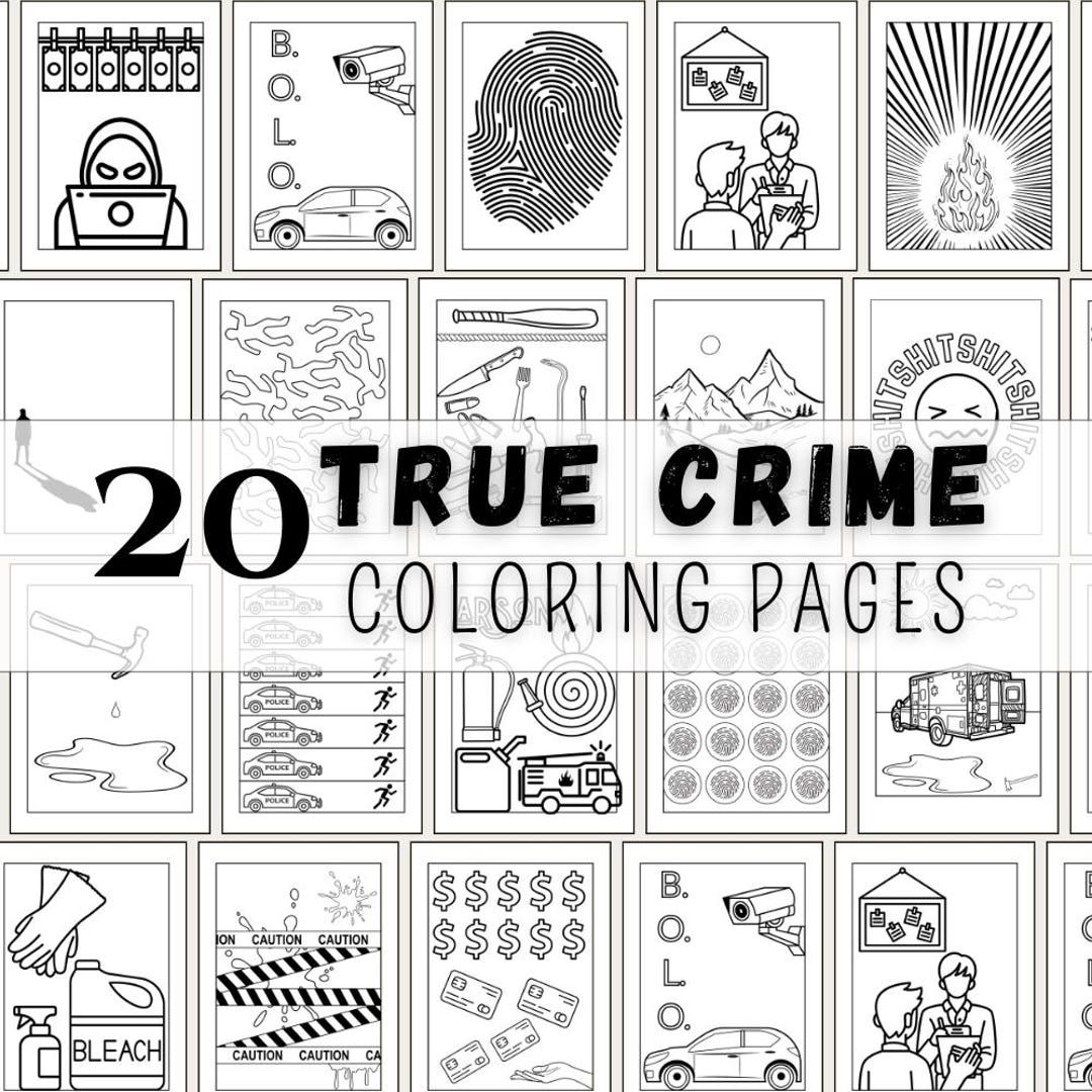 True Crime Coloring Book, Crime Lover Coloring Book, Crime TV Show ...