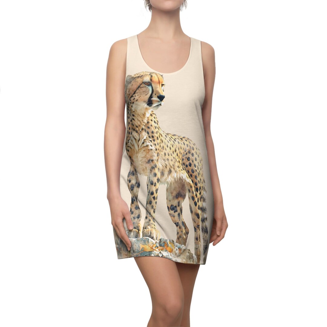 Cheetah Print Racerback Dress - Boho Style, Summer Dress, Wildlife ...