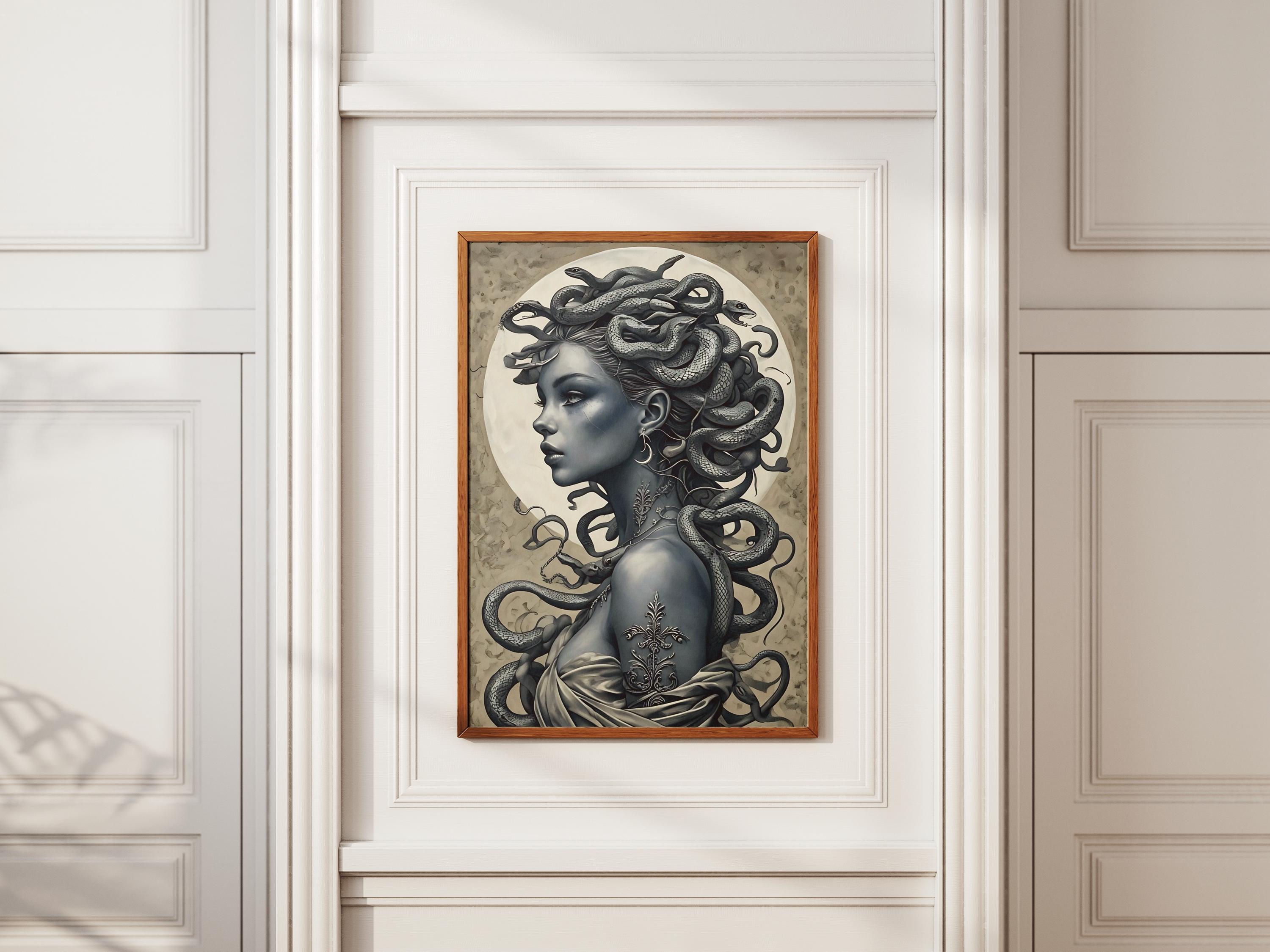 Medusa Wall Art, Greek Mythology Gorgon Print, Feminist Ancient Goddess ...
