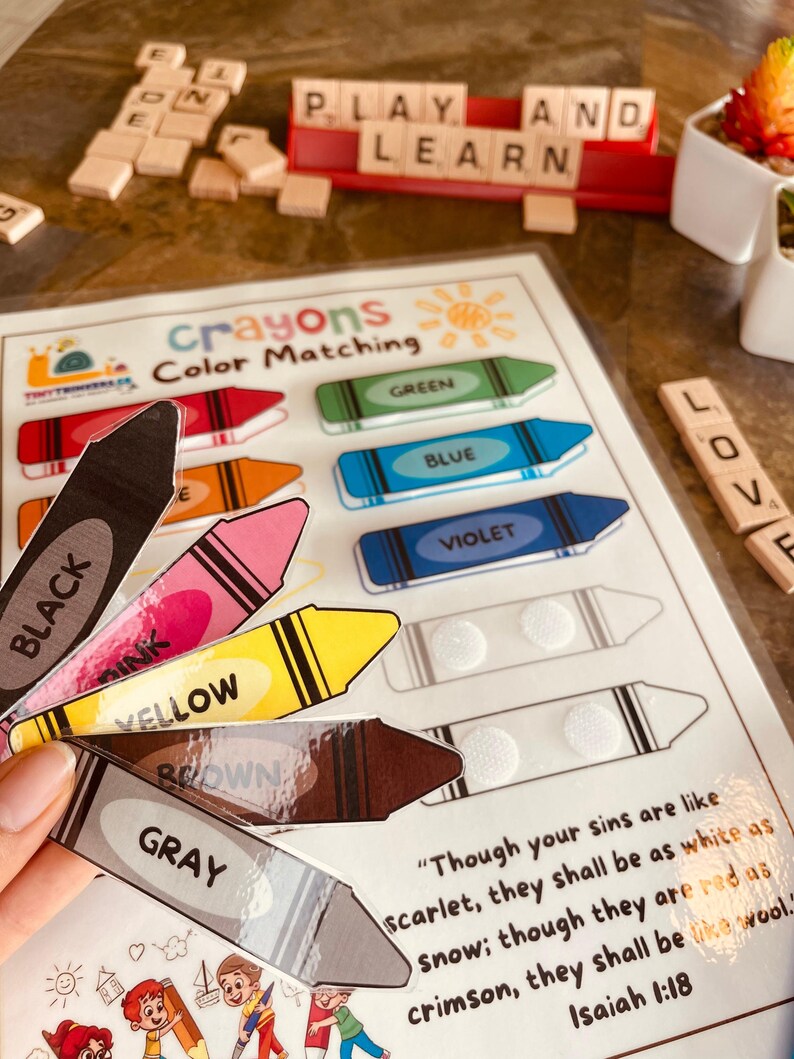 Crayon Color Matching Game Printable Digital Download Preschool Color ...