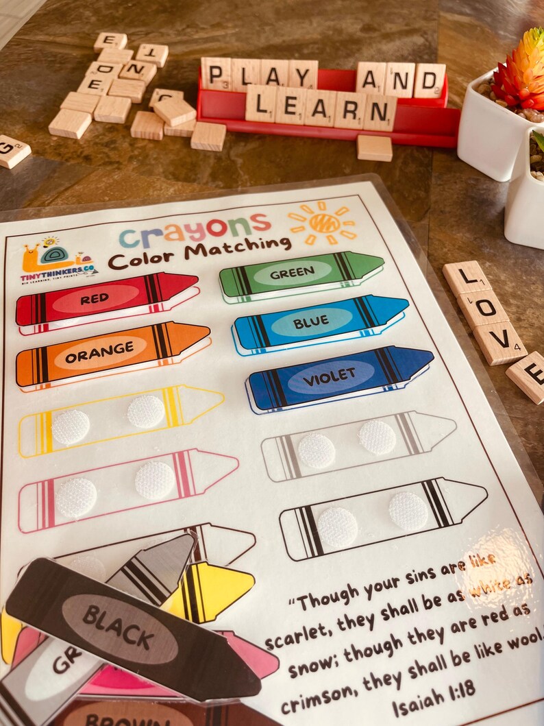 Crayon Color Matching Game Printable Digital Download Preschool Color ...