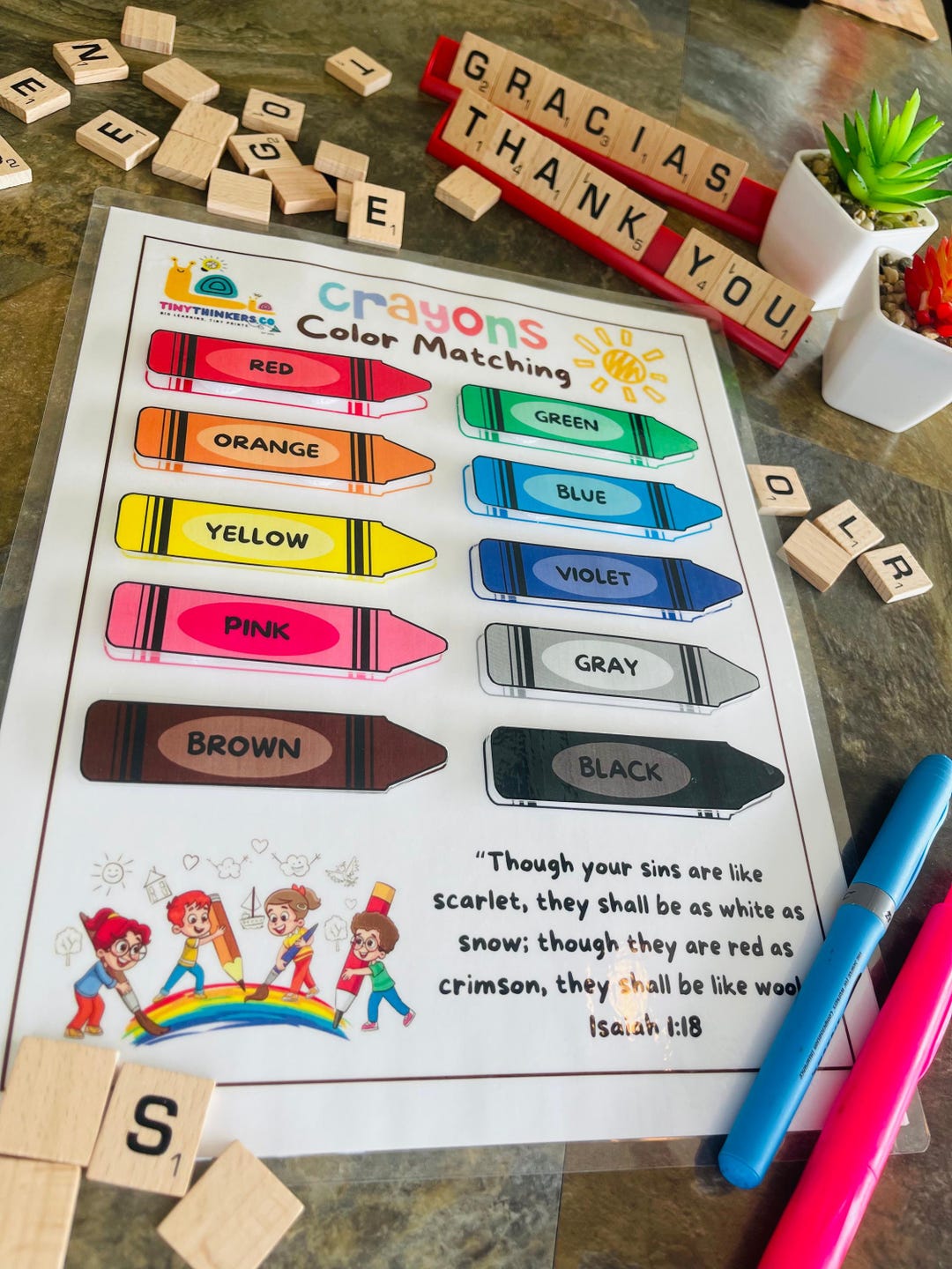 Crayon Color Matching Game Printable Digital Download Preschool Color ...