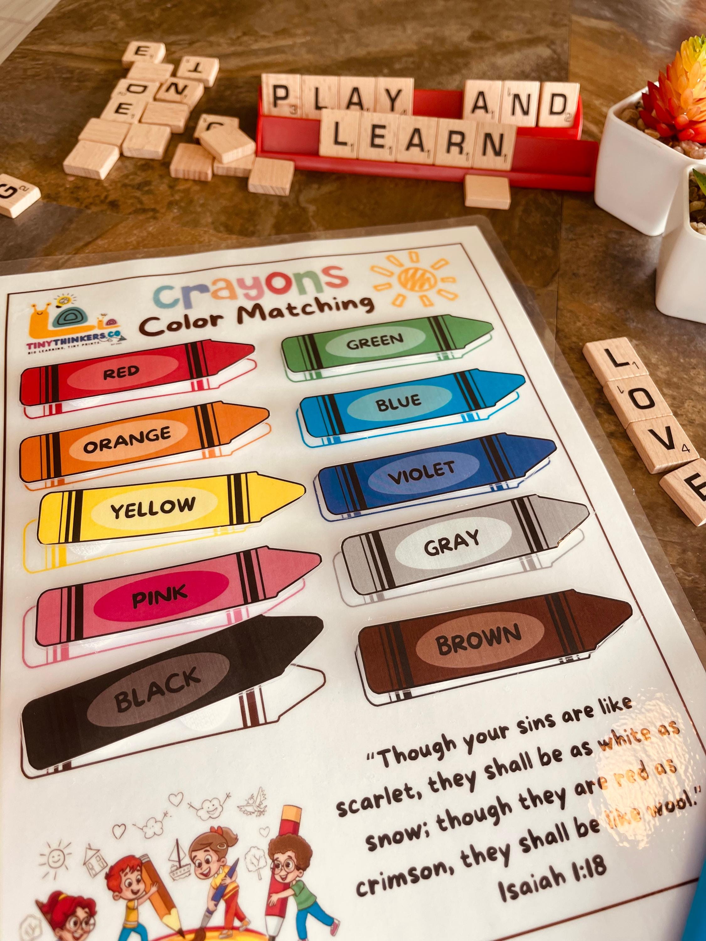 Crayon Color Matching Game Printable Digital Download Preschool Color ...