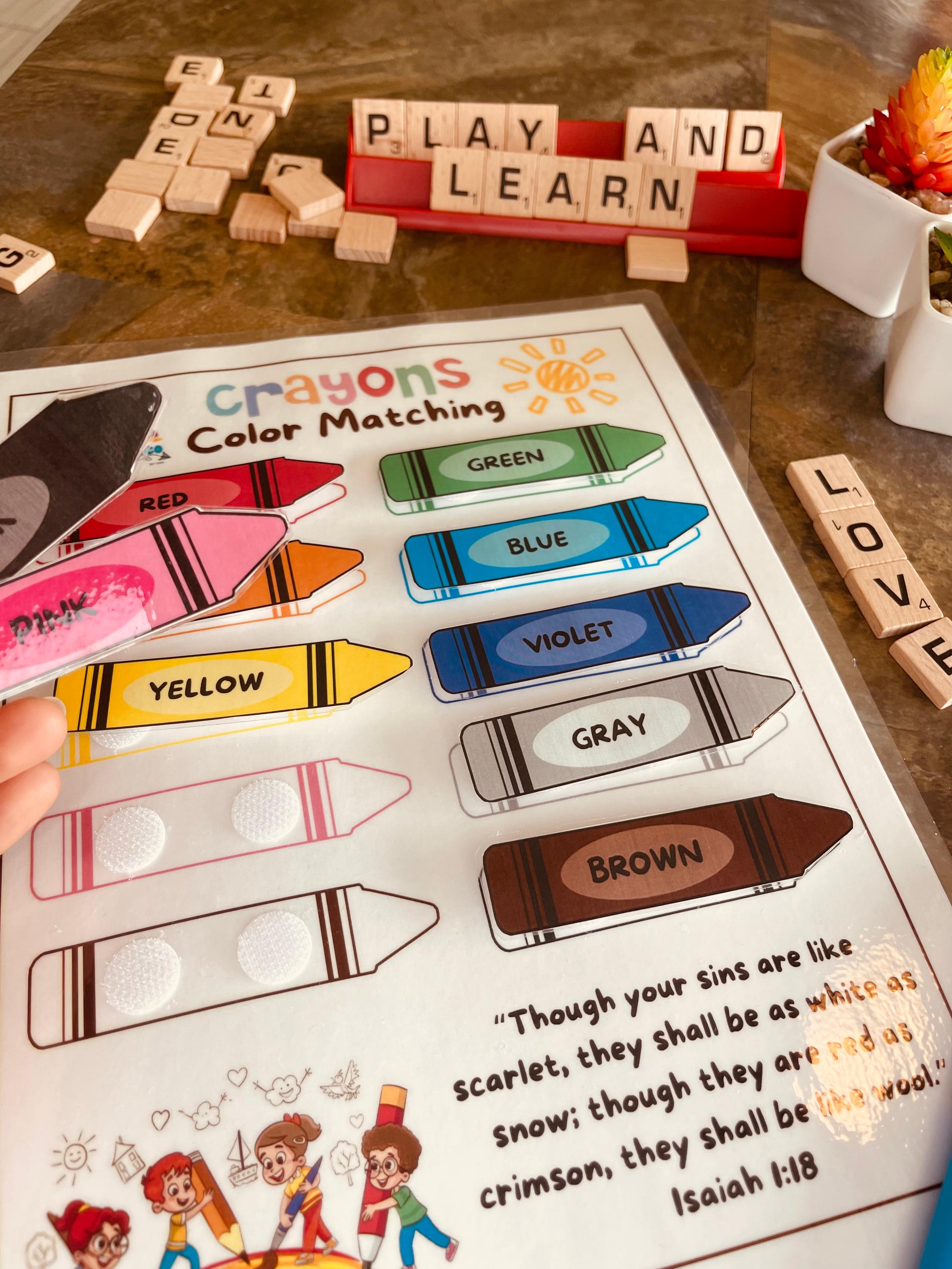 Crayon Color Matching Game Printable Digital Download Preschool Color ...