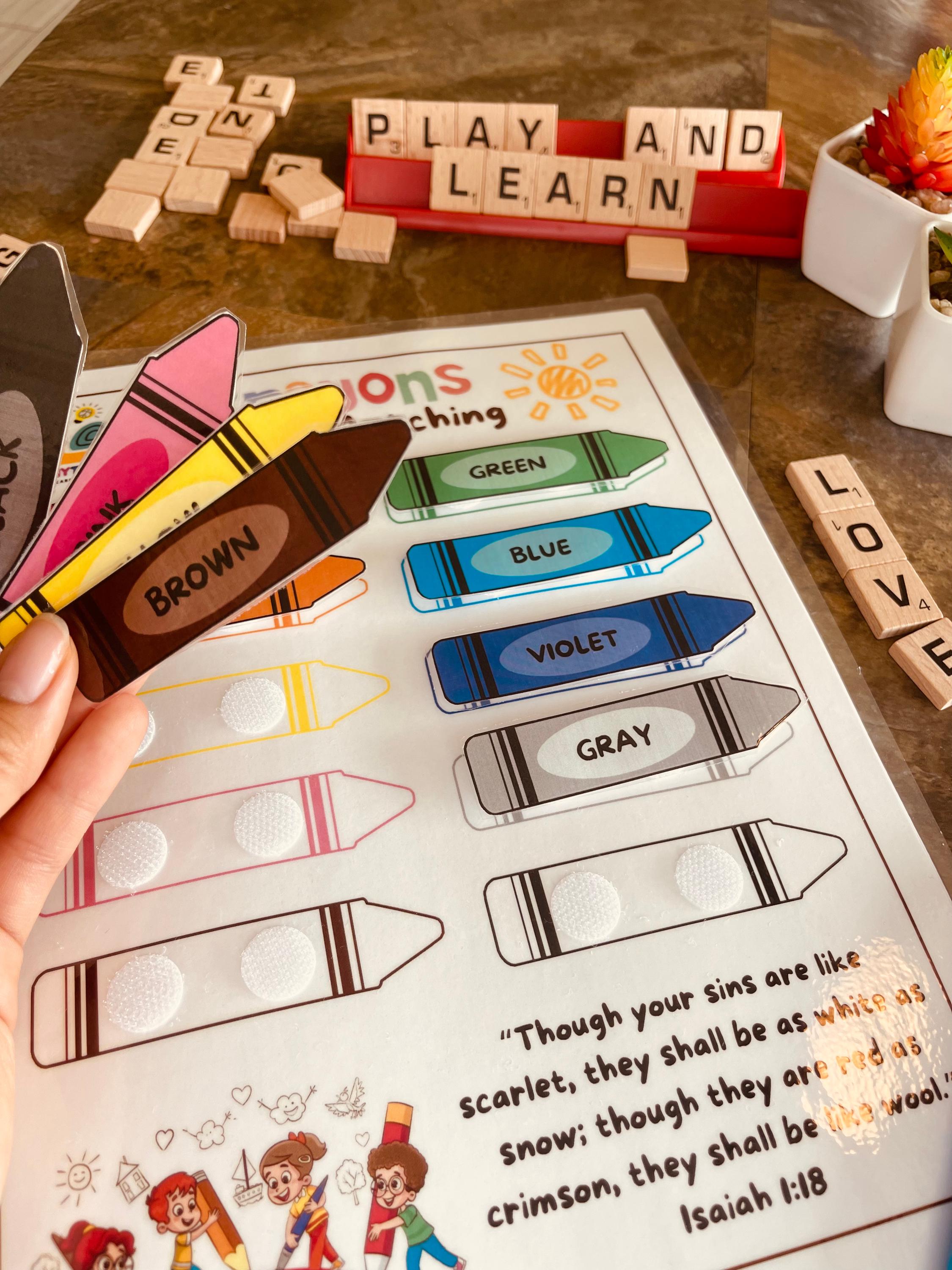 Crayon Color Matching Game Printable Digital Download Preschool Color ...