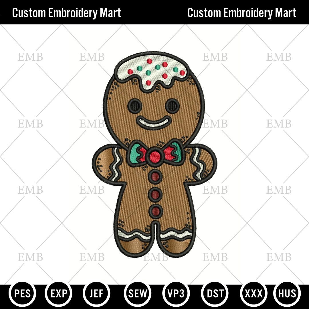 Gingerbread Man Embroidery Design (4x4, 5x7, 6x10) - Etsy