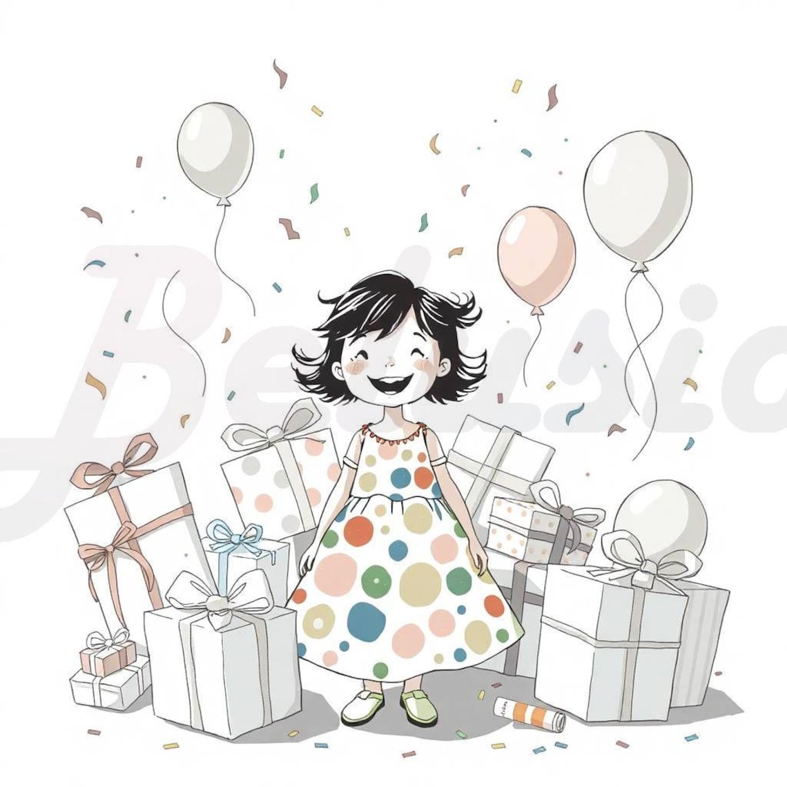29 PNG Birthday Girl Clipart, Cute Party Balloons, Digital Download ...