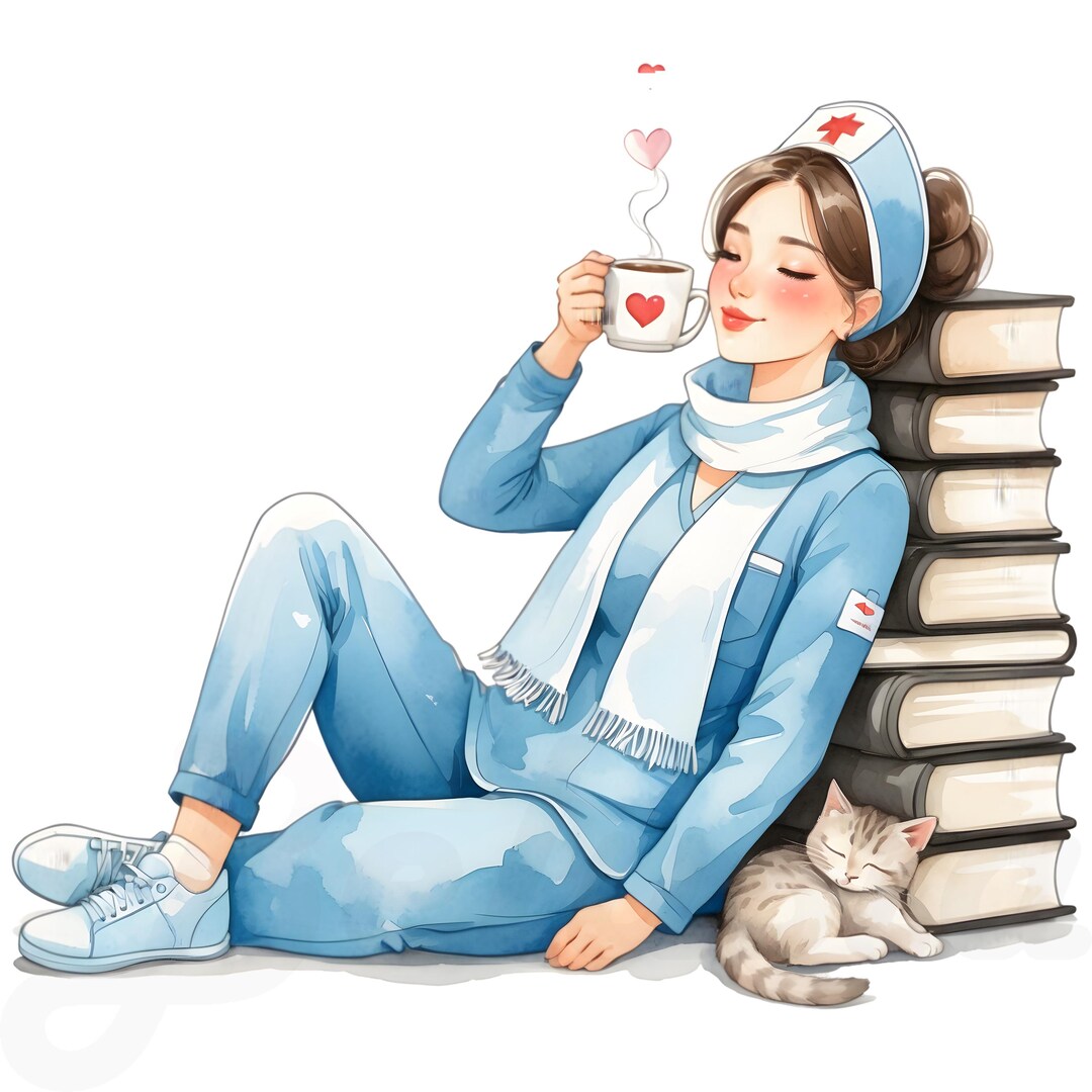 26 PNG Cute Nurse Clipart Bundle, Nurse Life Illustrations, Female ...