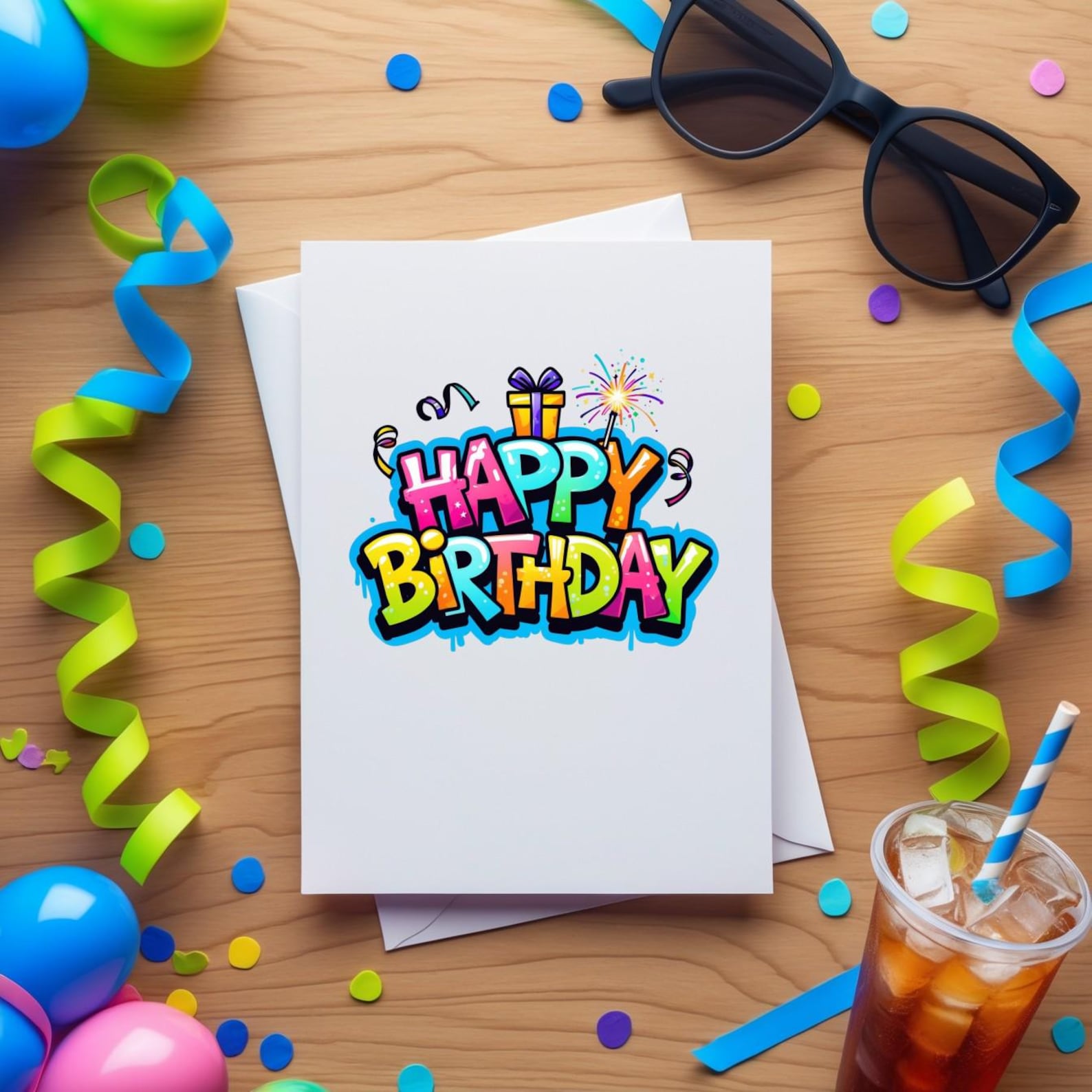 Happy Birthday Graffiti Clipart - 23 PNG, Bright Birthday Lettering ...