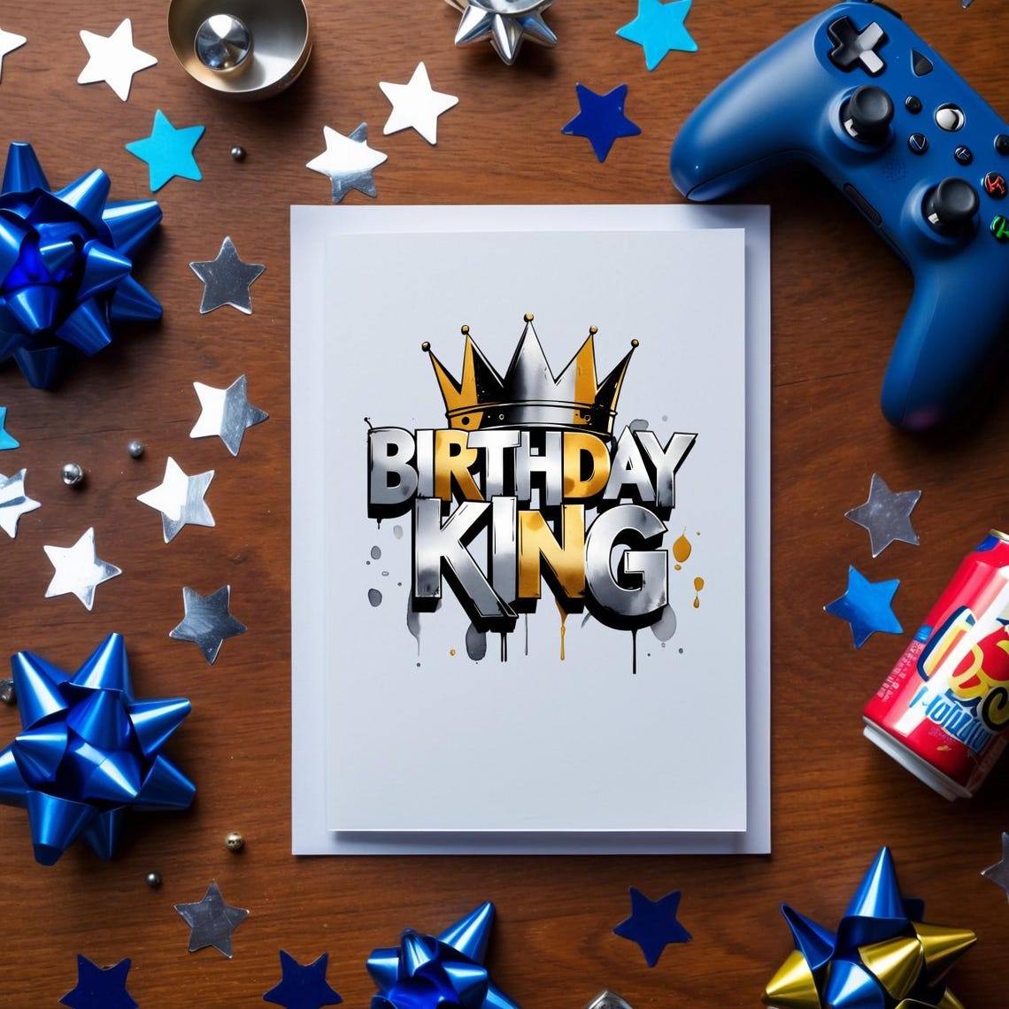 Birthday King PNG, Silver and Gold Metallic Lettering With Crown ...