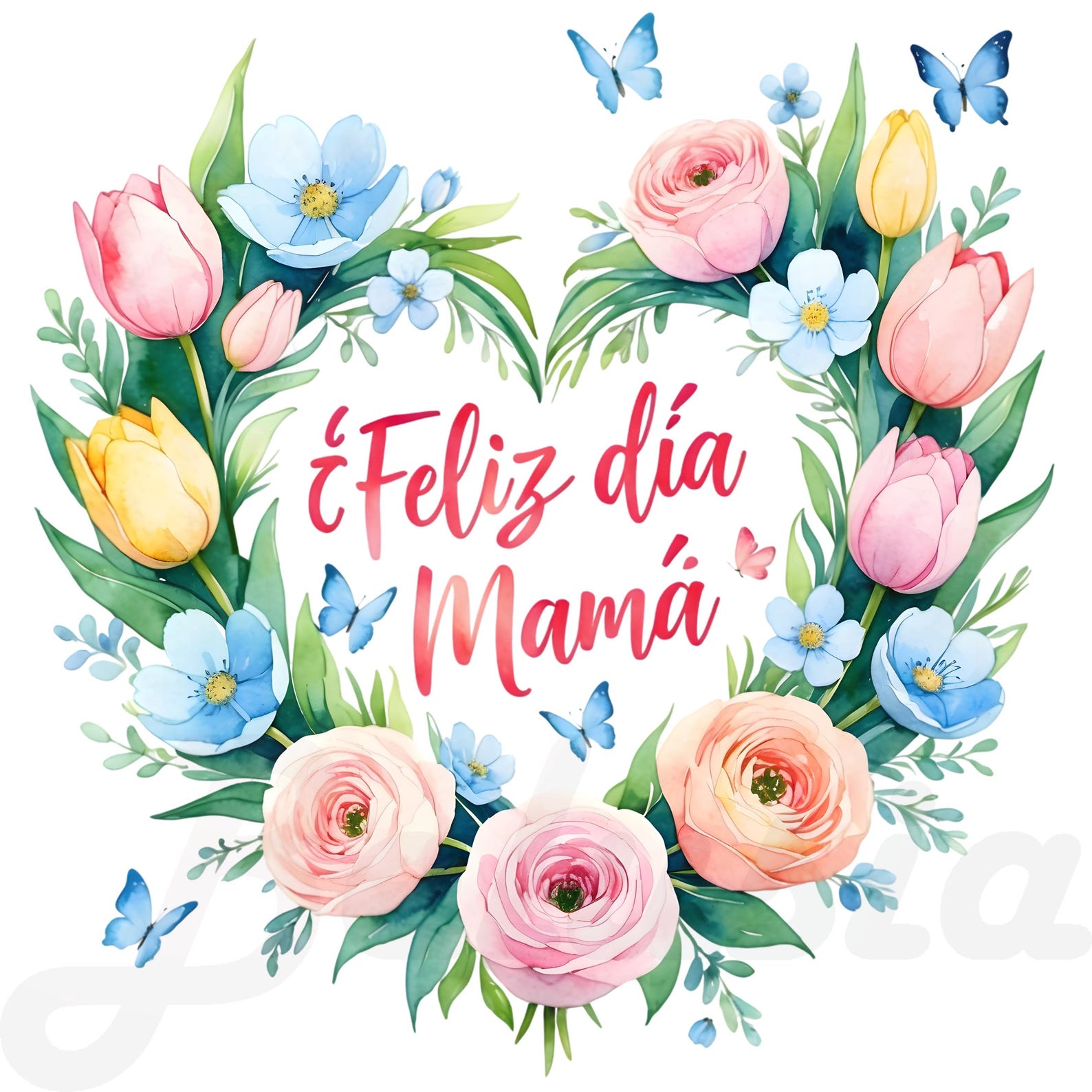 Feliz Dia Mama PNG 19 Images, Mother's Day Spanish Quote, Watercolor ...