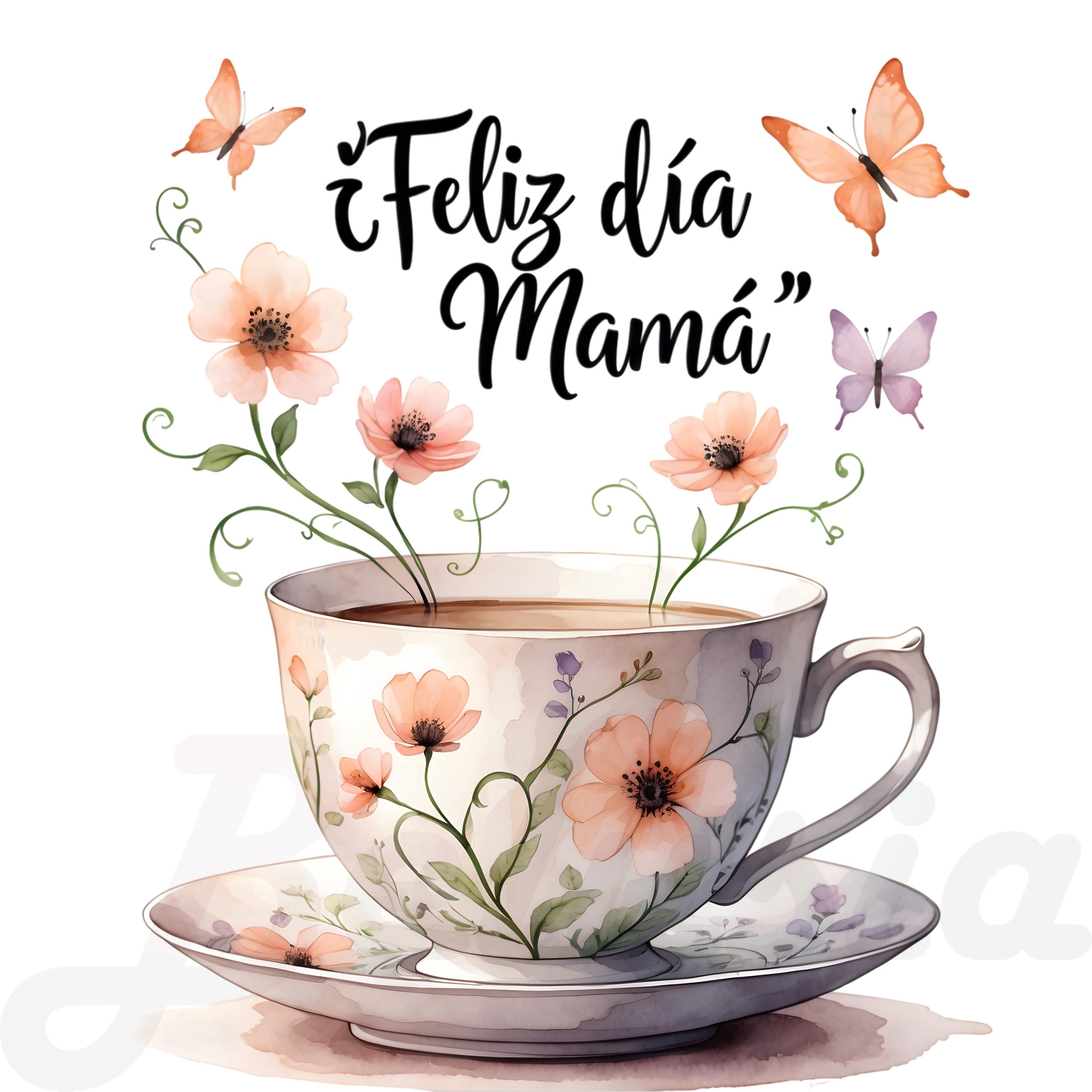 17 PNG Feliz Día Mamá Clipart, Spanish Mother's Day Watercolor Flowers ...