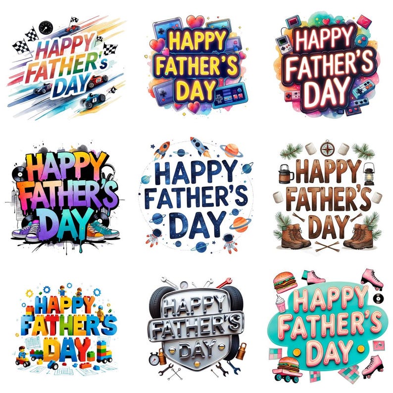 30 PNG Happy Father's Day Clipart Bundle, Fathers Day PNG Design, 1st ...