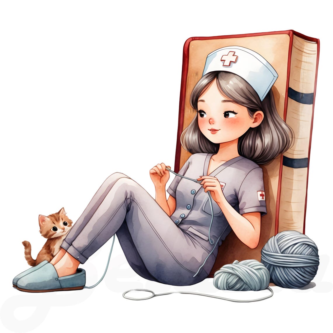 26 PNG Cute Nurse Clipart Bundle, Nurse Life Illustrations, Female ...