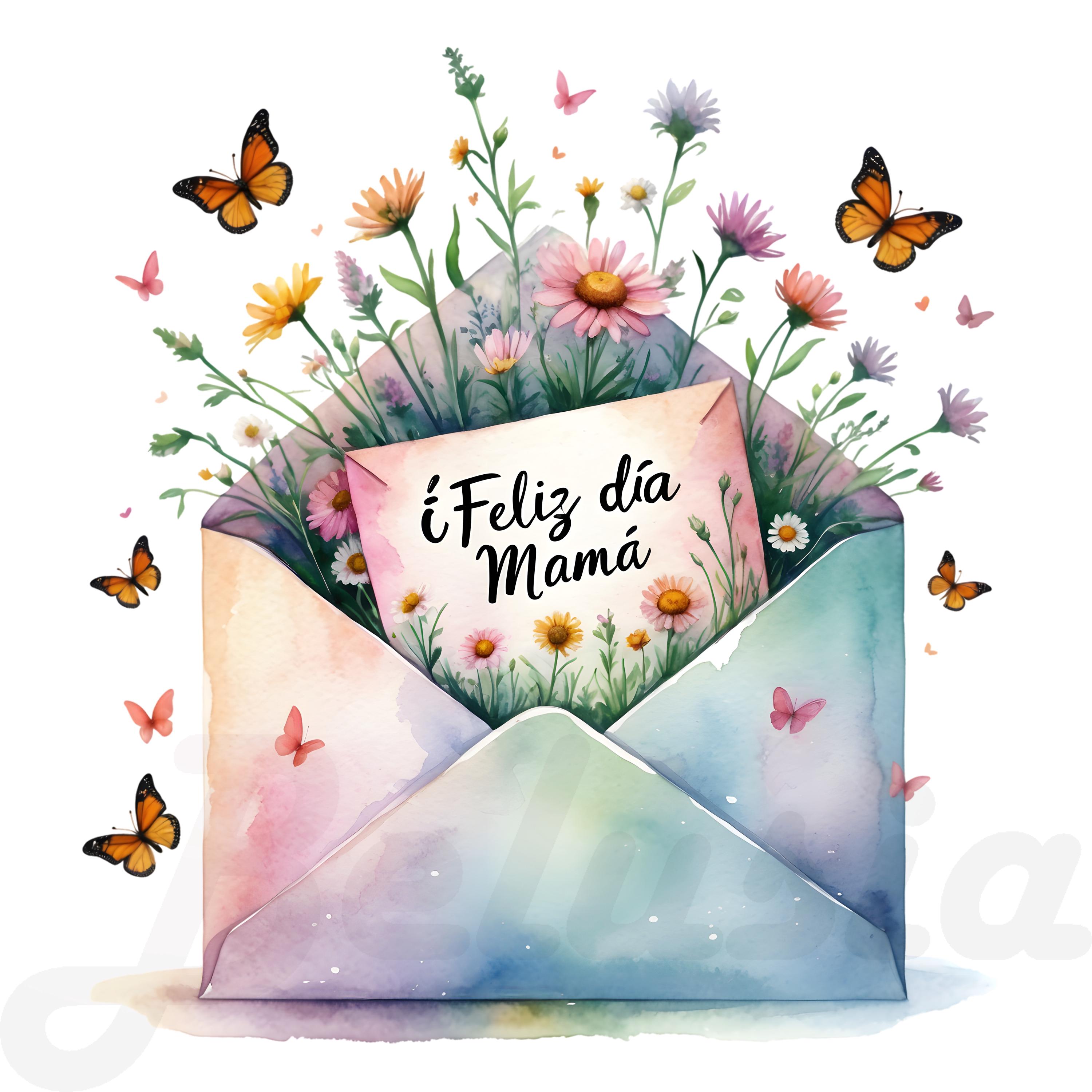 17 PNG Feliz Día Mamá Clipart, Spanish Mother's Day Watercolor Flowers ...