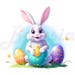 12 PNG Easter Bunny Clipart, White Rabbit With Easter Eggs PNG, Cute ...