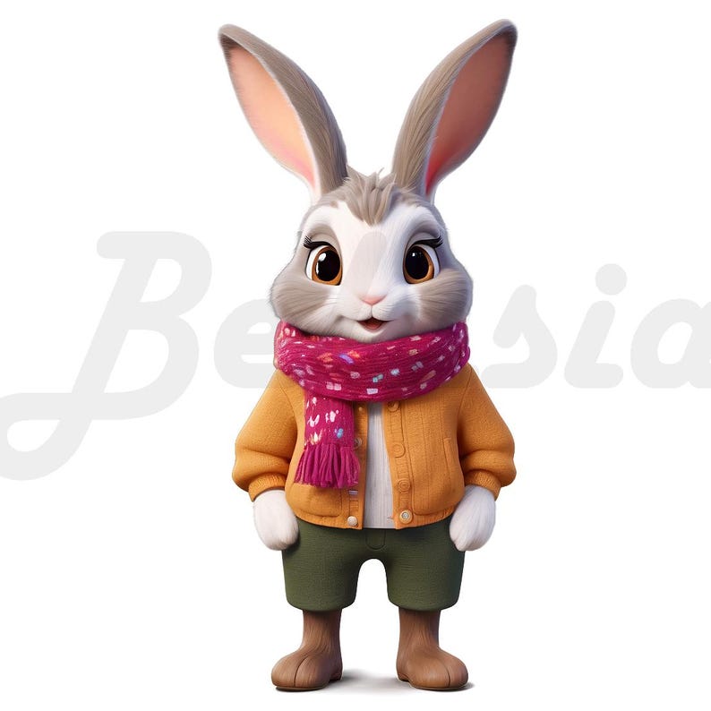 19 PNG Funny Cartoon Bunny Clipart, Cute Dressed Rabbit, High-quality ...