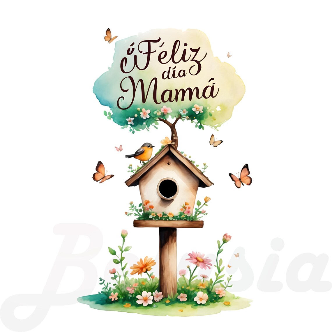 14 PNG Feliz Día Mamá Clipart, Spanish Mother’s Day Watercolor ...