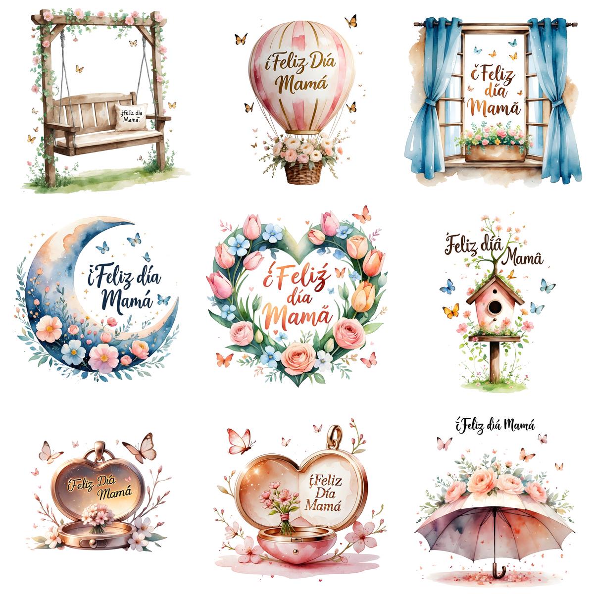 14 PNG Feliz Día Mamá Clipart, Spanish Mother’s Day Watercolor ...