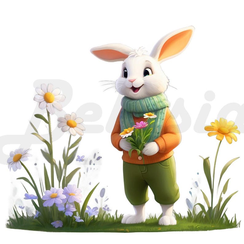 19 PNG Funny Cartoon Bunny Clipart, Cute Dressed Rabbit, High-quality ...