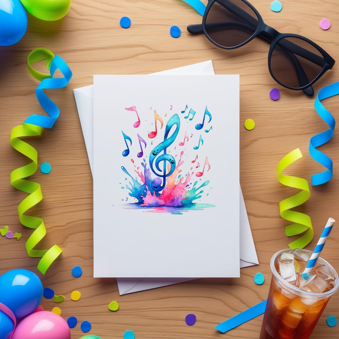 Watercolor Music Notes Clipart: Rainbow Treble Clef Splash Art (PNG ...