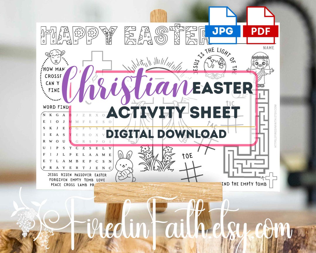 Christian Easter Activity Sheet Printable for Kids – Bible Games ...