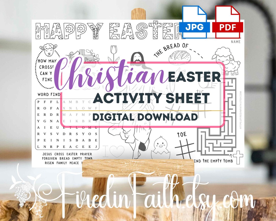 Jesus Easter Activity Sheet Printable for Kids – Bible Games, Coloring ...