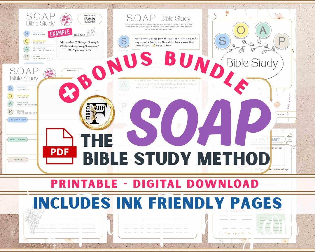 SOAP Bible Study Method Printable | Christian Prayer Pages | Instant ...