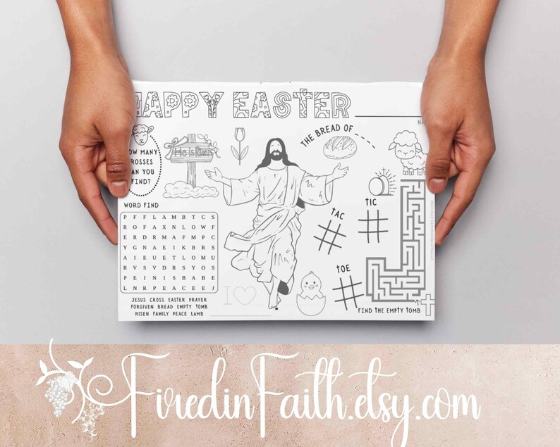 Jesus Easter Activity Sheet Printable for Kids – Bible Games, Coloring ...