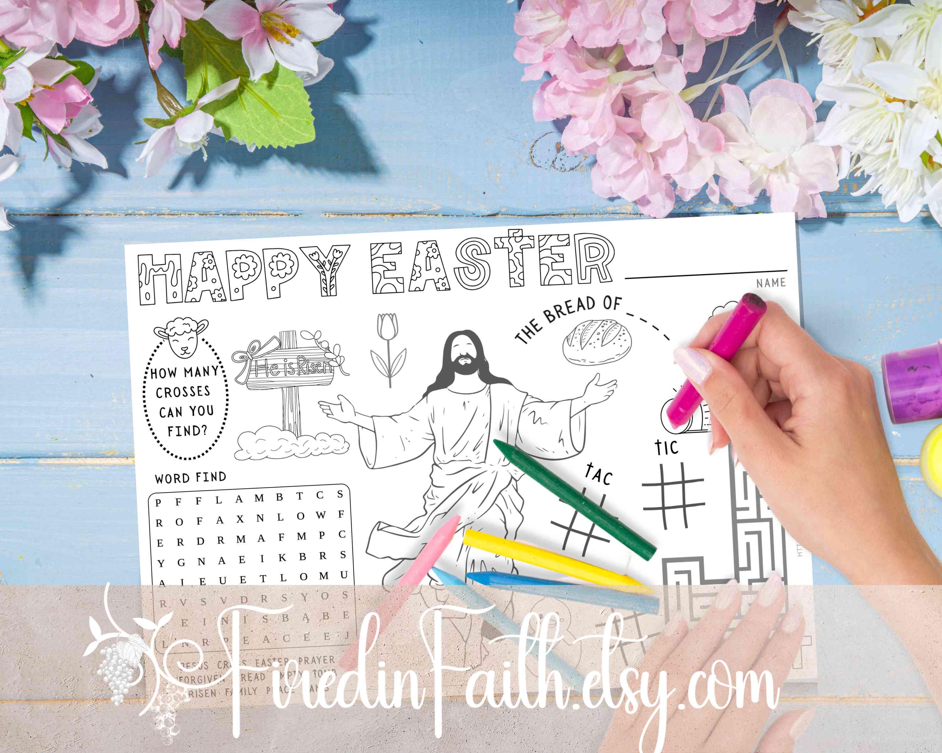 Jesus Easter Activity Sheet Printable for Kids – Bible Games, Coloring ...