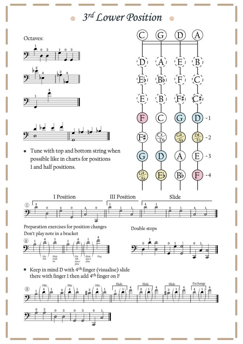 Cello Fingerboard Charts for Positions I II III IV and Half Position - Etsy