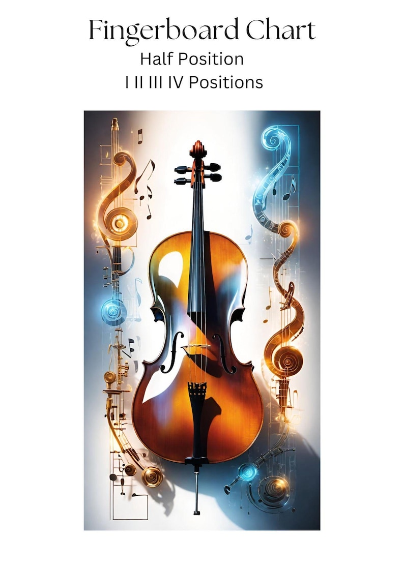 Cello Fingerboard Charts for Positions I II III IV and Half Position - Etsy