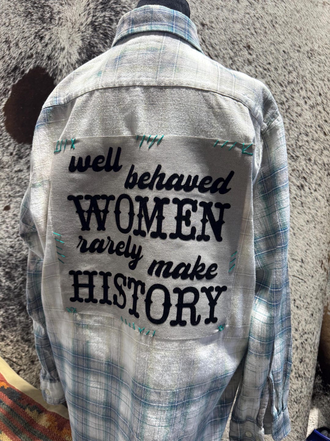 Vintage Bleached Flannel Shirt Jacket - Shacket - Etsy