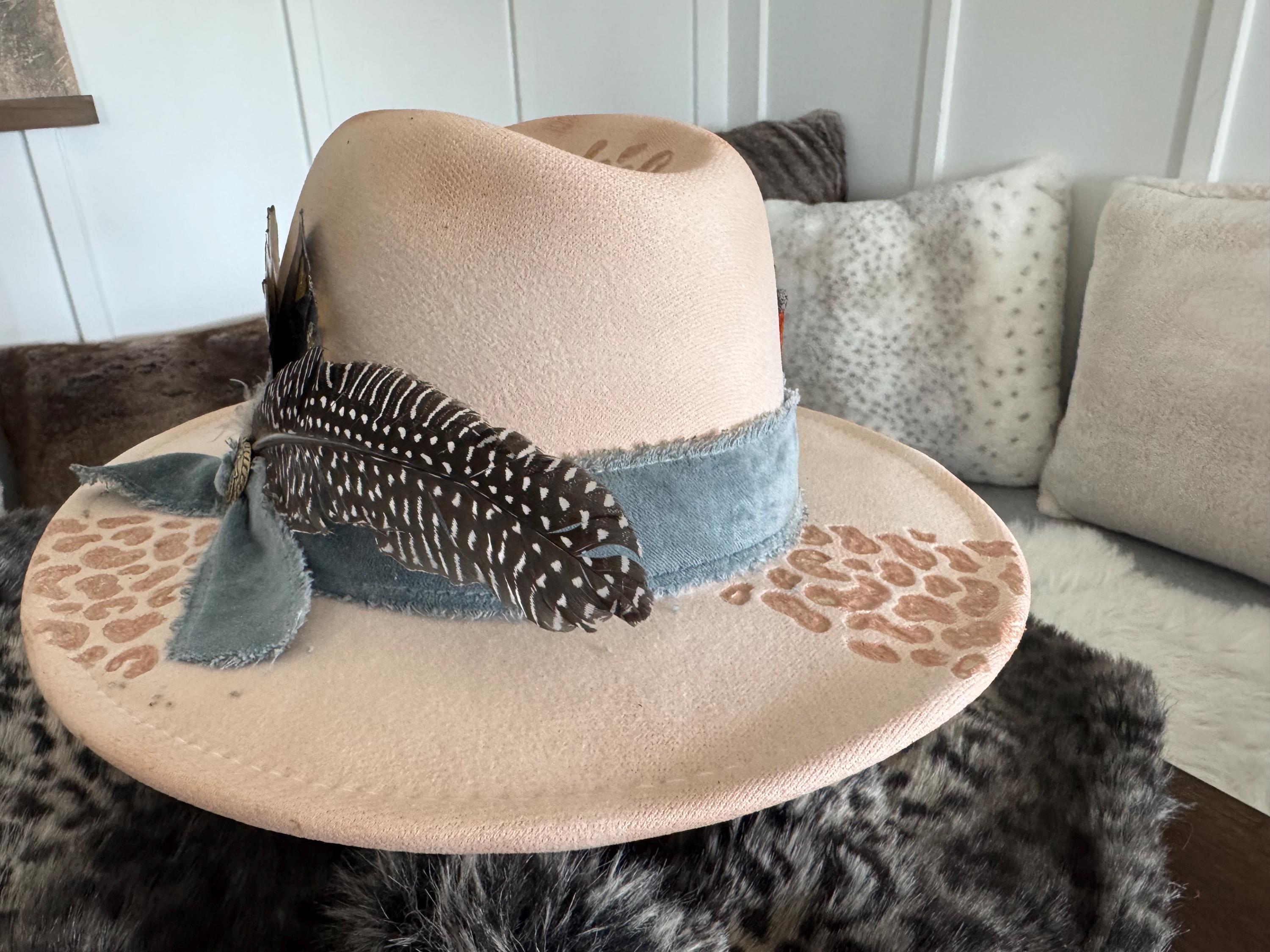 Hand Burned Fedora Hat | Western Cowgirl Style | Kentucky Derby Hat - Etsy