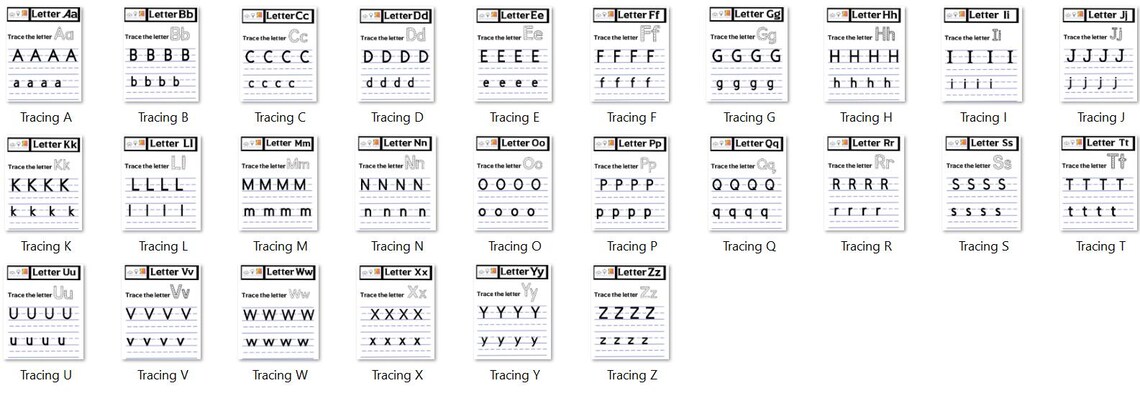 Practice Writing Tracing Abcs Alphabet Letters Worksheet Printable ...