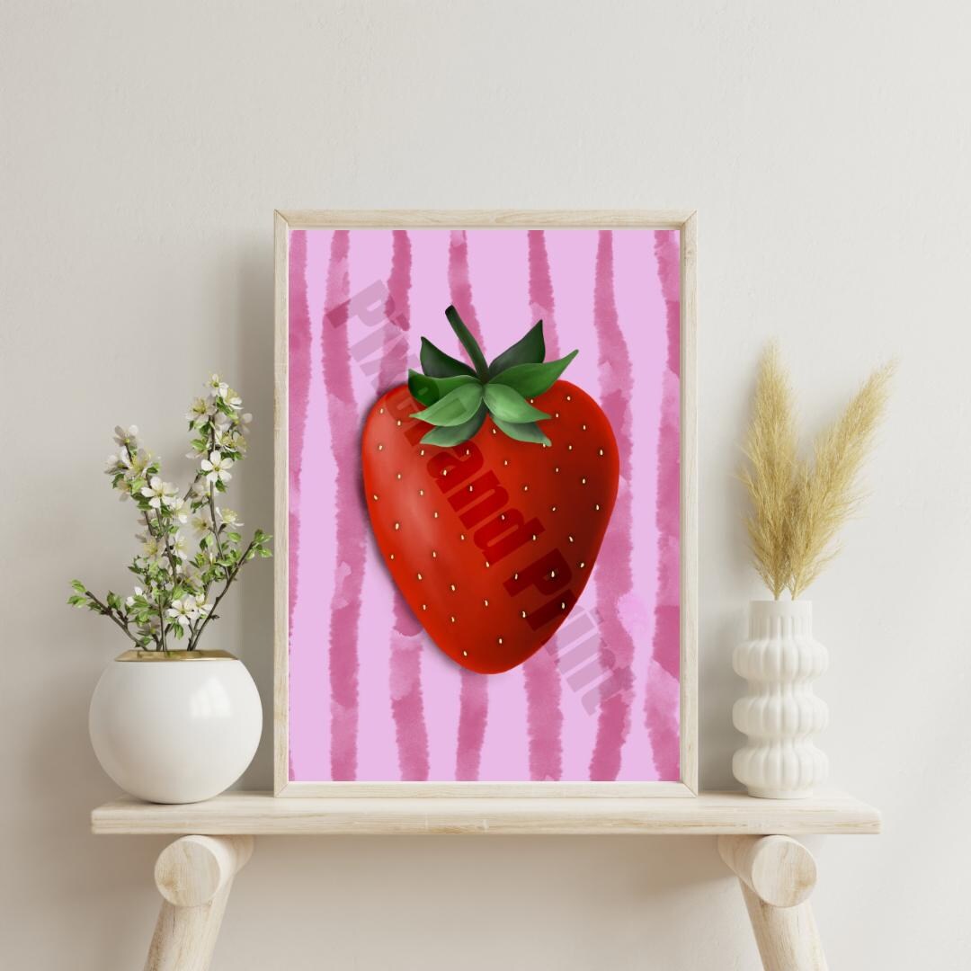 Strawberry Print | Strawberry Pattern Print | Digital Print | Digital ...