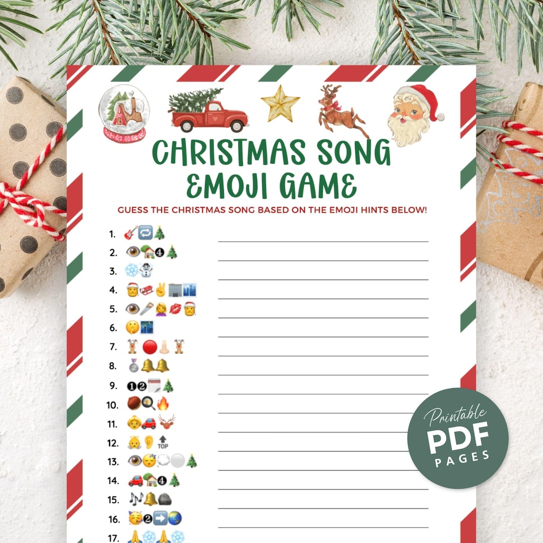 Christmas Song Emoji Game Printable, Guess the Holiday Carol Emoji ...