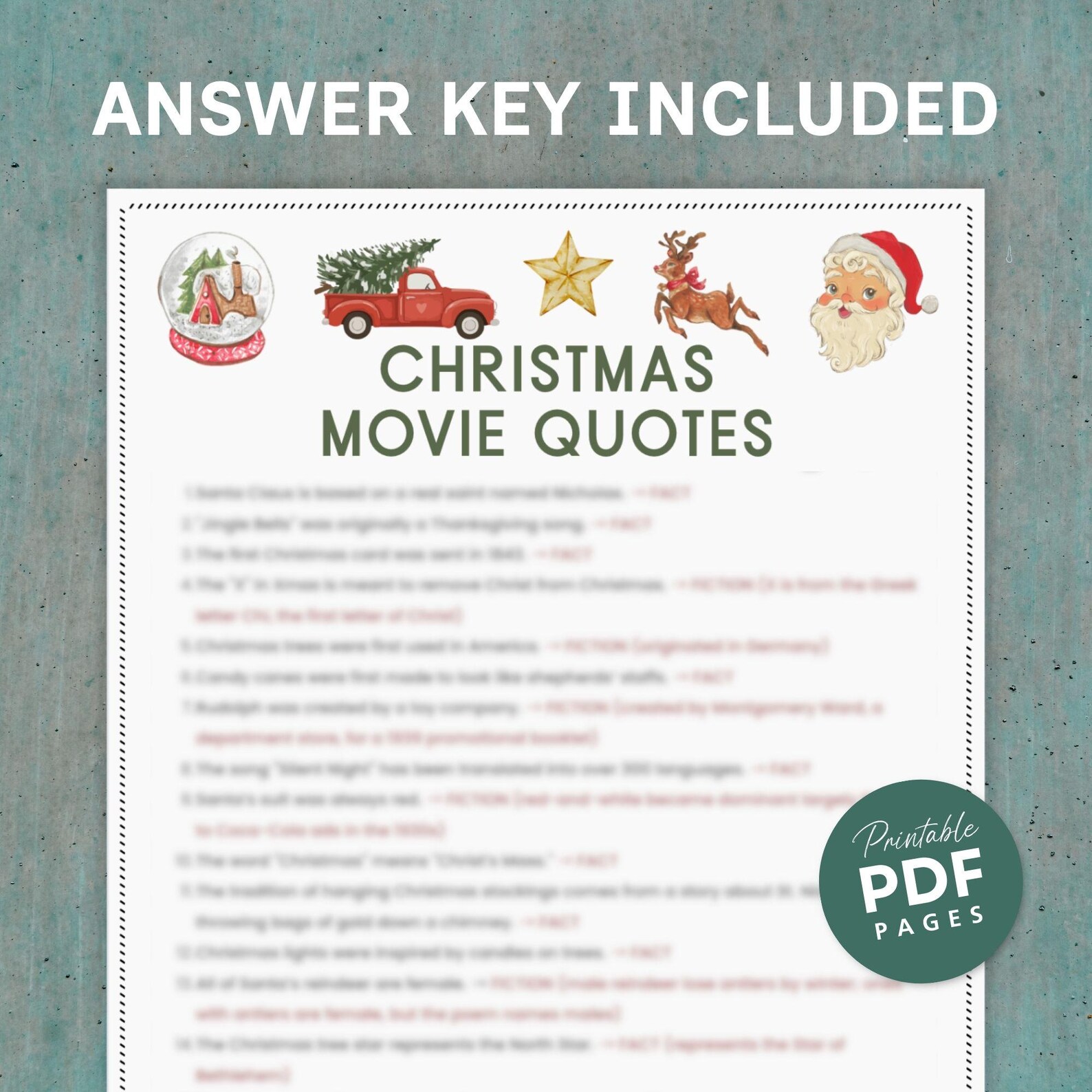 Christmas Movie Quote Trivia Game, Xmas Movies Quote Game, Christmas ...