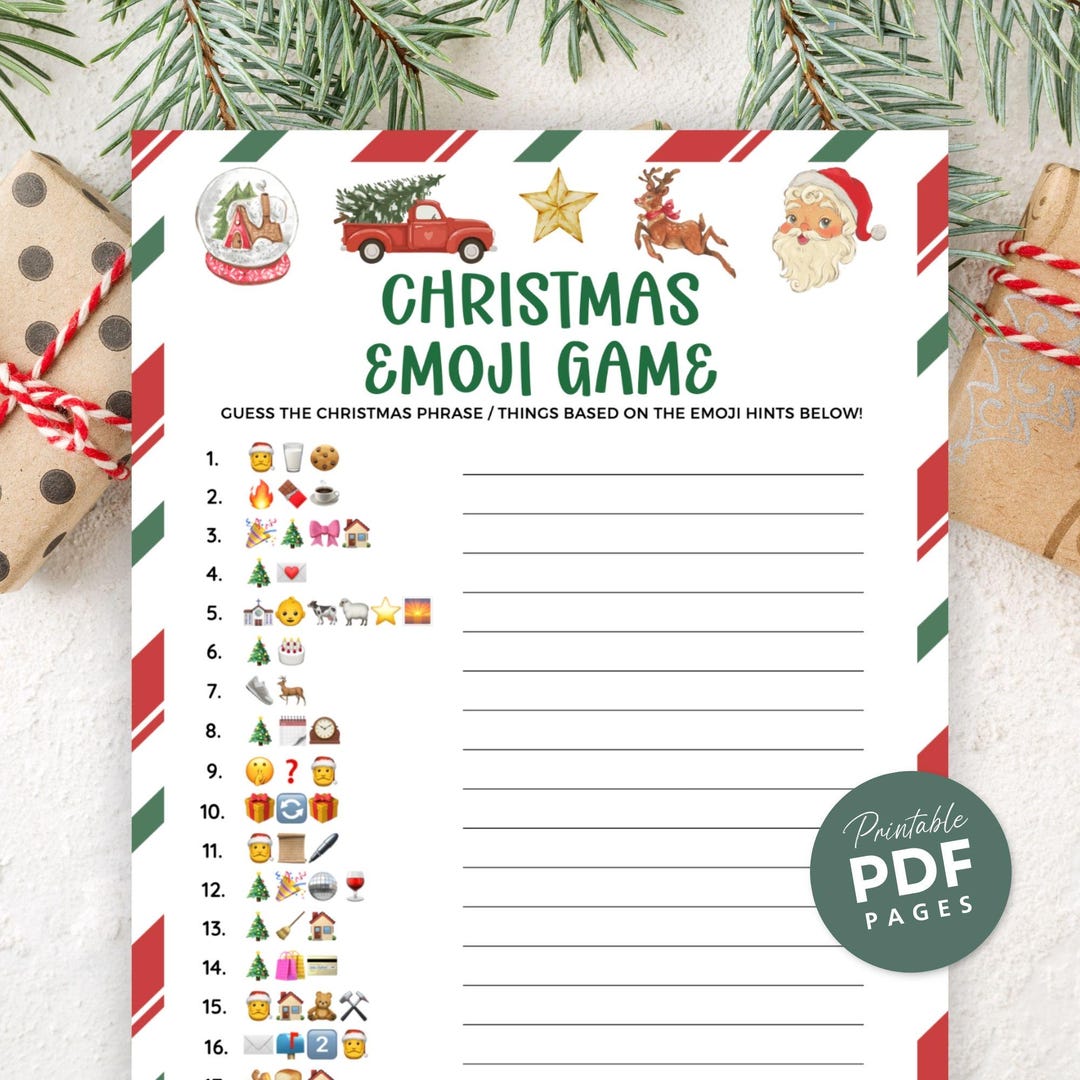 Christmas Emoji Game Printable, Guess the Christmas Phrase Emoji ...