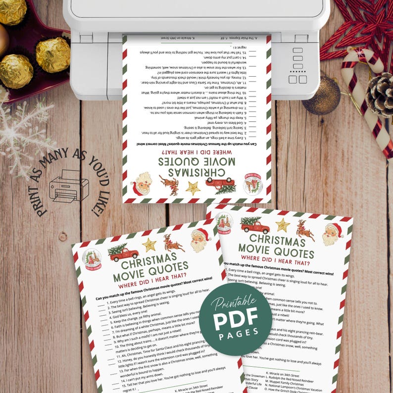 Christmas Movie Trivia Game, Printable Xmas Trivia, Fun Christmas Games ...