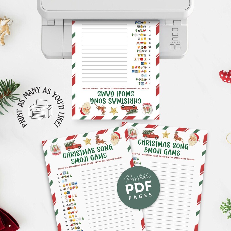 Christmas Song Emoji Game Printable, Guess the Holiday Carol Emoji ...